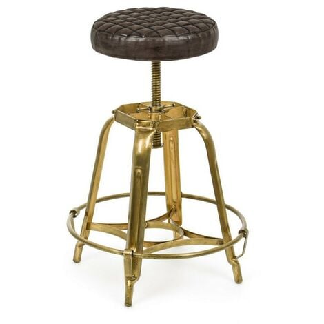 Tabouret en cuir vintage Mendez 71h cm