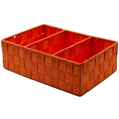 Caisson orange en polyester, 3 compartiments, 31x21x10 cm