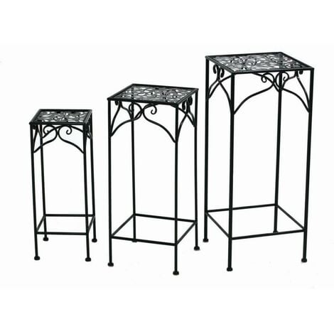Colonne en métal jessica noir 1-3 cm30x30h73 haut carré
