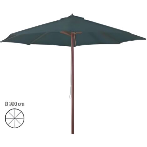 Parasol en bois diamètre 3 vert