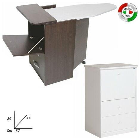 Meuble avec table à repasser Tiroirs en bois mélaminé blanc cm 44x57xH.89