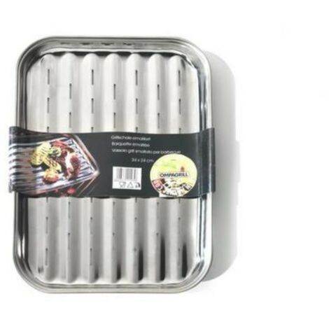 Plaque grill inox Ompagrill 34 x 24 cm