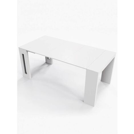 Table console transformable blanche