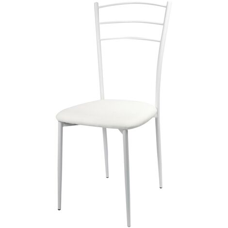 Chaise Marta sedta en PVC avec structure métallique 41X48cm/H92cm blanc