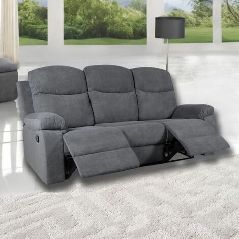 Canapé inclinable gris Chicago 3 places Twist 20