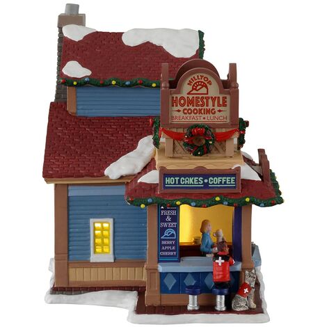 Lemax Hill Top Cofe B/O Led - Hill Top Cofe B/O Led pour village de Noël