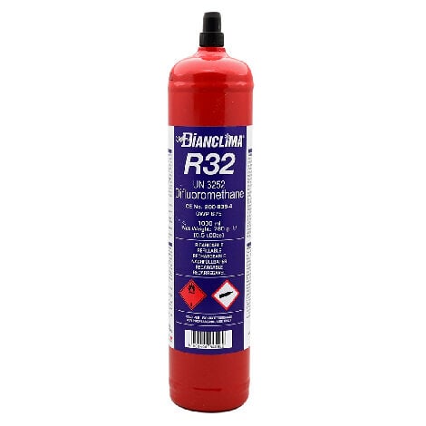 Bouteille rechargeable contenant du gaz réfrigérant r32