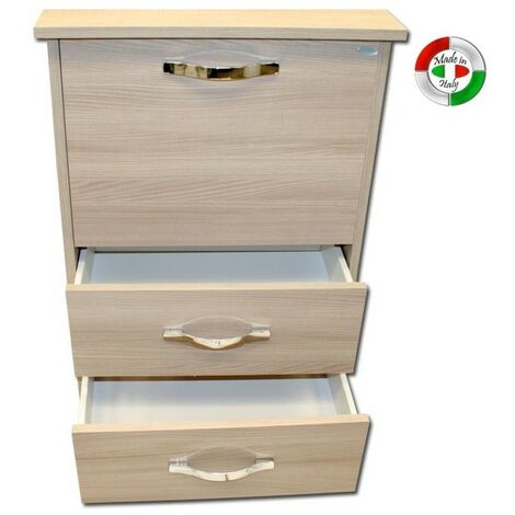 Armoire table à repasser Olmo en bois mélaminé avec 3 tiroirs 44x57xH.89 cm