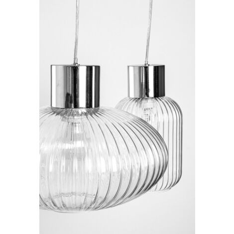 Lustre 3 lumières transparent 85x30x120h