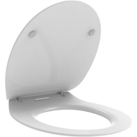 Couvercle de WC universel à fermeture douce blanc