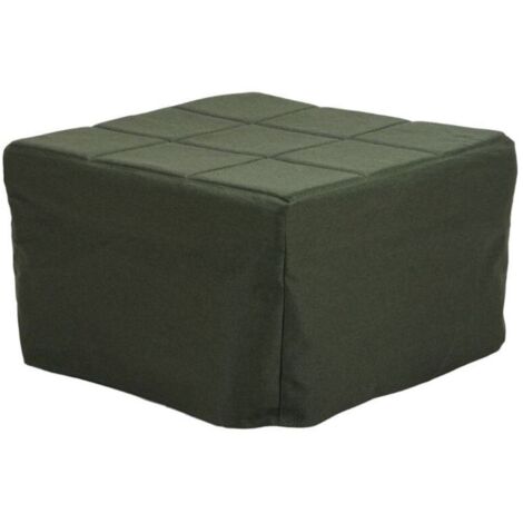 Pouf lit simple pliable Vega tissu vert foncé 600x300x240