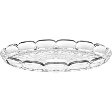 Plateau rond grand 360x44 transparent en cristal acrylique bio-based