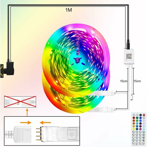 GBLY Ruban LED 20M Bande RGB - Bandeau LED Bluetooth Chambre Lumineuse Flexible Auto-Adhésif ...