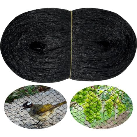 Filet Anti Oiseaux Noir7.5m X 15m, Filet Oiseaux Robuste, Filet Voliere Poulailler, Filet de ...