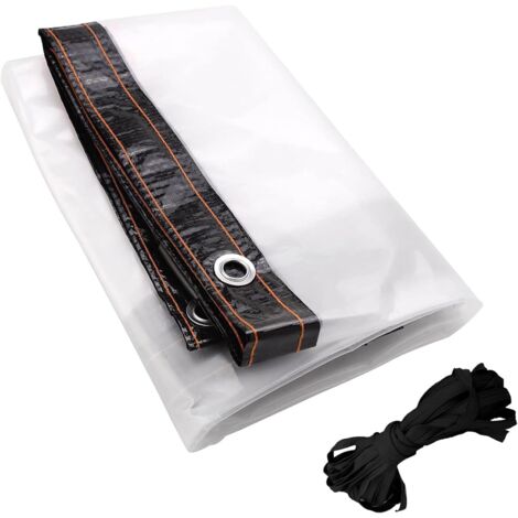 Bâche transparente avec œillets - 2 x 2,5 m - Bâche imperméable en ...
