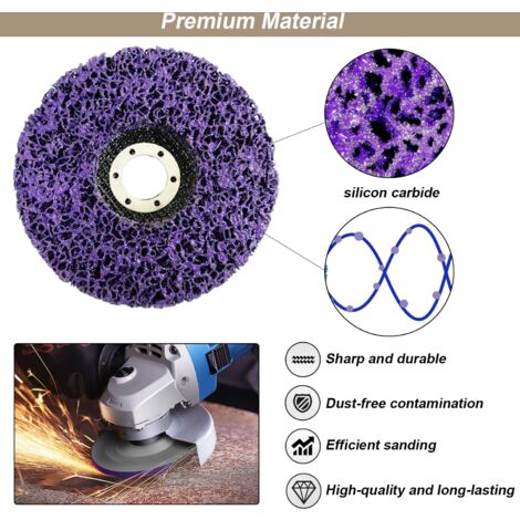 Lot de 5 Disques de Nettoyage Meuleuse CSD Disque 125x22mm Violet ...