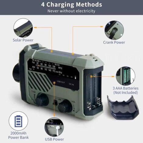 Radio Solaire Urgence Survie Hight Tech Militaire, Radio portative ...