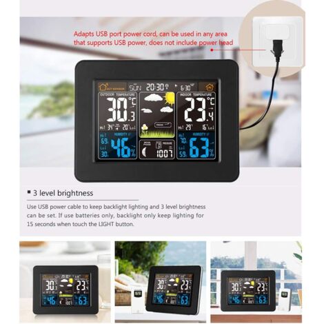 Station météo numérique sans Fil avec capteur extérieur – avec Heure, Date, température ...