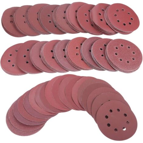 Papier de verre de polissage en bois 10pcs 5 pouces 125mm ronde Ponçage ...