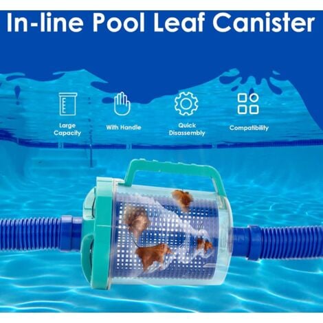 Pool Leaf Canister Catcher with Mesh Basket, Inline Leaf Catcher for ...