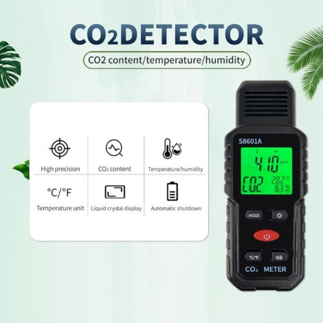 Handheld Carbon Dioxide Detector,CO2 Meter,3 in 1 Portable CO2 Detector ...