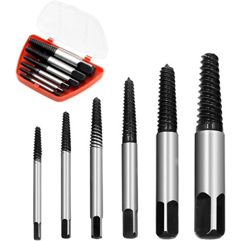 6 pcs screw extractor set, bolt extractor, spiral groove bolt remover ...