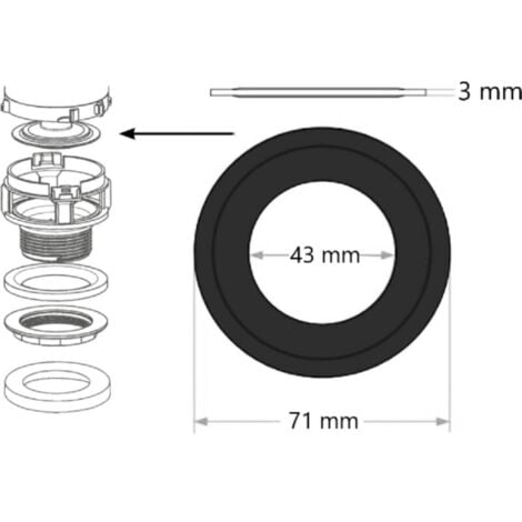 Joint clapet pour mécanisme de chasse double poussoir Siamp