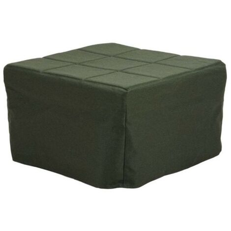 Puf convertible en cama tapizado en tela verde oscuro - Vega