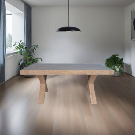 Mesa extensible color olmo 180x100 cm con patas cruzadas - Manor