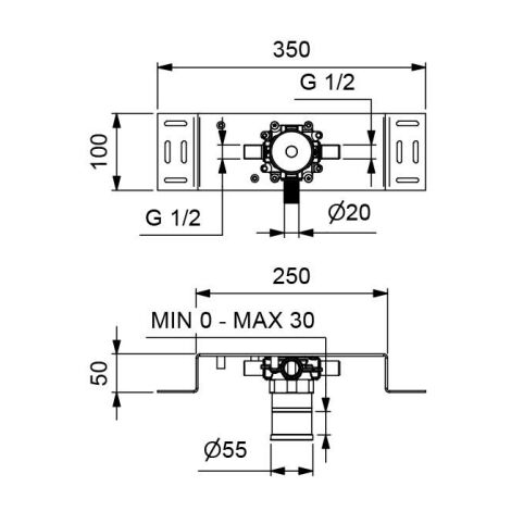 Elektronische Unterputzarmatur aus AISI316L für Dusche mit ...