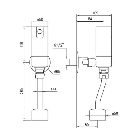 Elektronische Urinalarmatur der Serie ONE mit Fotozelle und ...