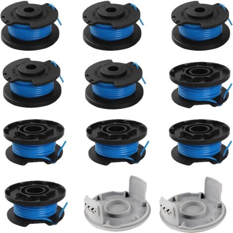 Lot de 10 bobines de fil de rechange pour coupe-bordures Ryobi One + RAC124 AC14RL3A OLT1823 ...
