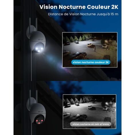 Caméra de surveillance WiFi extérieure 2K IEGEEK - Caméra IP 360 ...