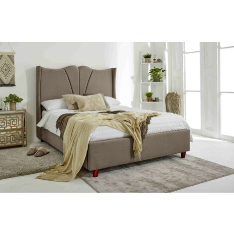 Florentine Mink Arlington Fabric King Bed Frame