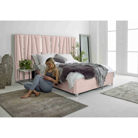 Mila Pink Plush Velvet Small Double Bed Frame