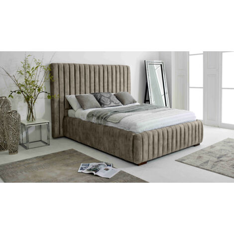 The Elite Taupe Oakland Fabric Single Bed Frame