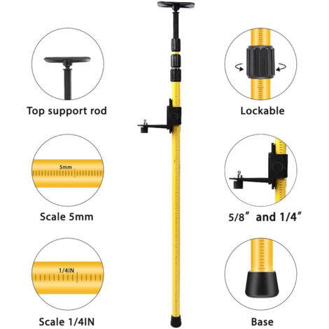 Gistuch Tige de support de niveleur en aluminium Support de tige ...