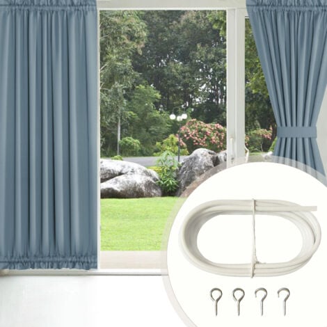 3M Cable Rideau,Blanc Fil de Rideau Corde Câble à Rideau de Plastique ...