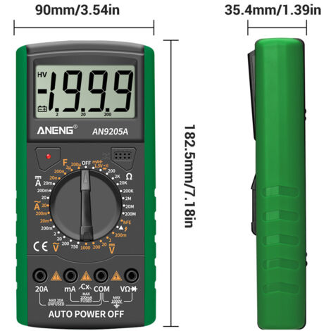 Gistuch Multimètre manuel 1999 counts AC/DC R/C transistor vert ...