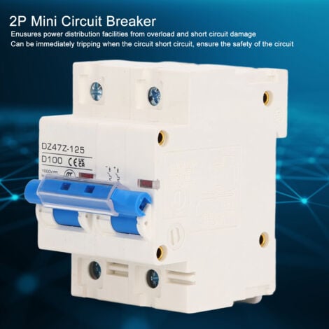 Disjoncteur DC 2P DZ47Z 125 100A Disjoncteur miniature sur rail DIN pour système solaire PV ...