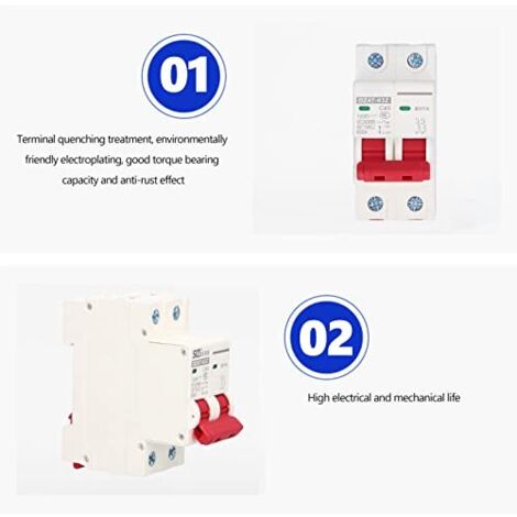 Disjoncteur 40A DC Miniature 2P 1000V 40A Système PV Solaire Isolateur de Sectionneur DC ...