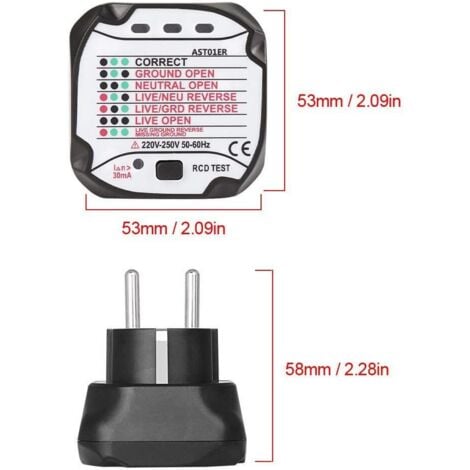 Testeur de Prise, BSIDE AST Socket Tester, Testeur de Prises de Courant ...