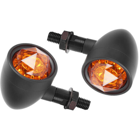 Paire de Clignotants LED Vintage Bullet pour Motos Honda Noir Mat 12V ...
