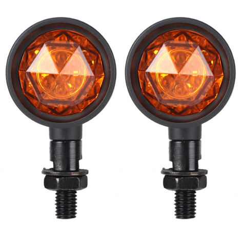 Paire de Clignotants LED Vintage Bullet pour Motos Honda Noir Mat 12V ...