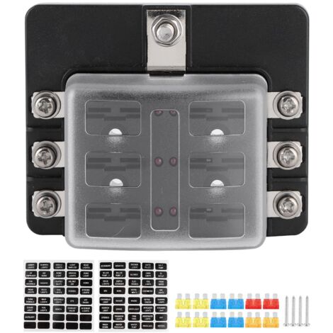 Porte-fusible PBT Box 6 Way Block Board avec indicateur LED pour ...