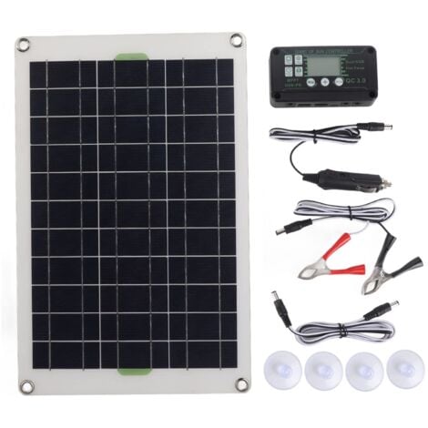 Kit de Panneau Solaire 50 W, Panneau Solaire Monocristallin Haute efficacité 12 V/24 V avec ...