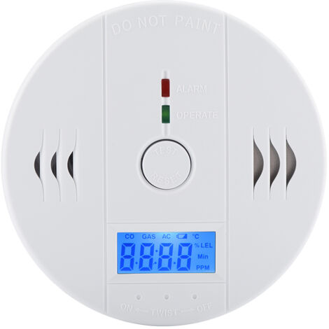 Détecteur de monoxyde de carbone LCD domestique, alarme CO, détecteur de CO