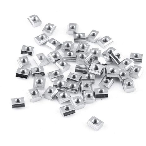 Écrous en T série 50 pièces coulissant Type UE 20/30 M4/M5/M6 glissière de filetage en acier au ...