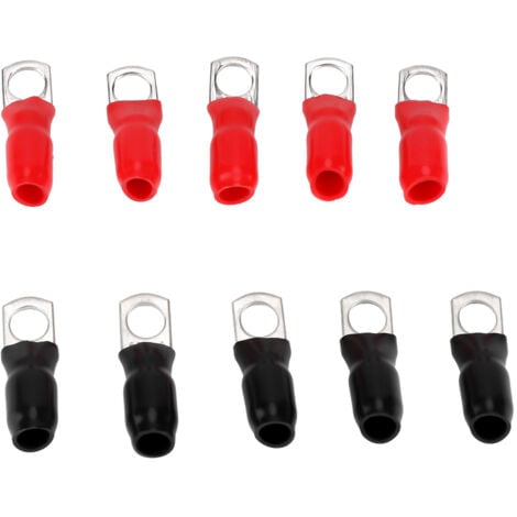 10 Pcs Rouge Noir Taille Moyenne Véhicule Cuivre Joint Terminal Fil ...