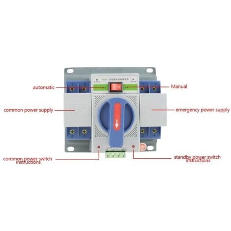 Commutateur de Transfert de 220v 63A 2P Mini Double Disjoncteur Automatique de Puissance ...